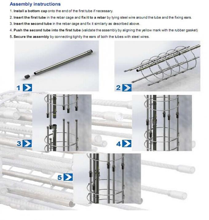 sonic test tubing,sonic pipe for bridge,50mm sonic pipe